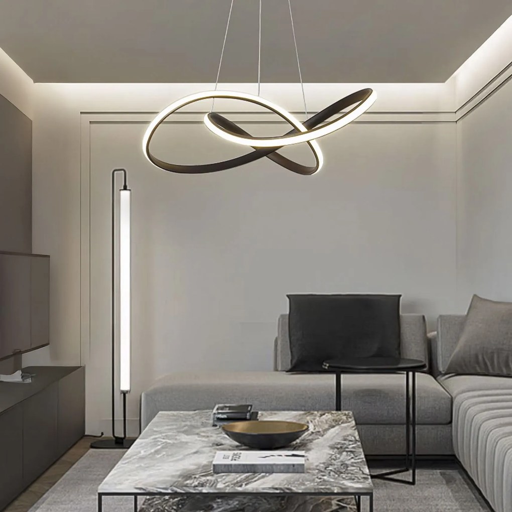 Toolight Toolight, LED stropní svítidlo 50cm, 32W + dálkové ovládání, G006-CP, černá, OSW-09747