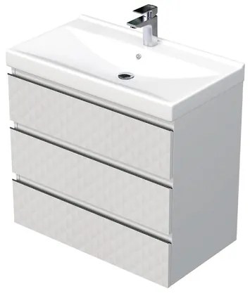 Koupelnová skříňka s umyvadlem SAT Cube Way 80x71x46 cm bílá mat CUBE3D46803ZBVER