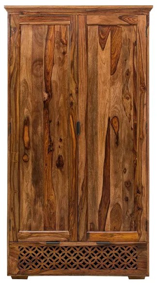 Indický nábytek - Skříň Mira 120x200x60 z indického masivu palisandr Natural