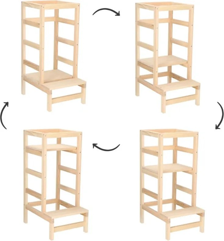 Dětská učící věž SPRINGOS LEARNING KCH03 přírodní