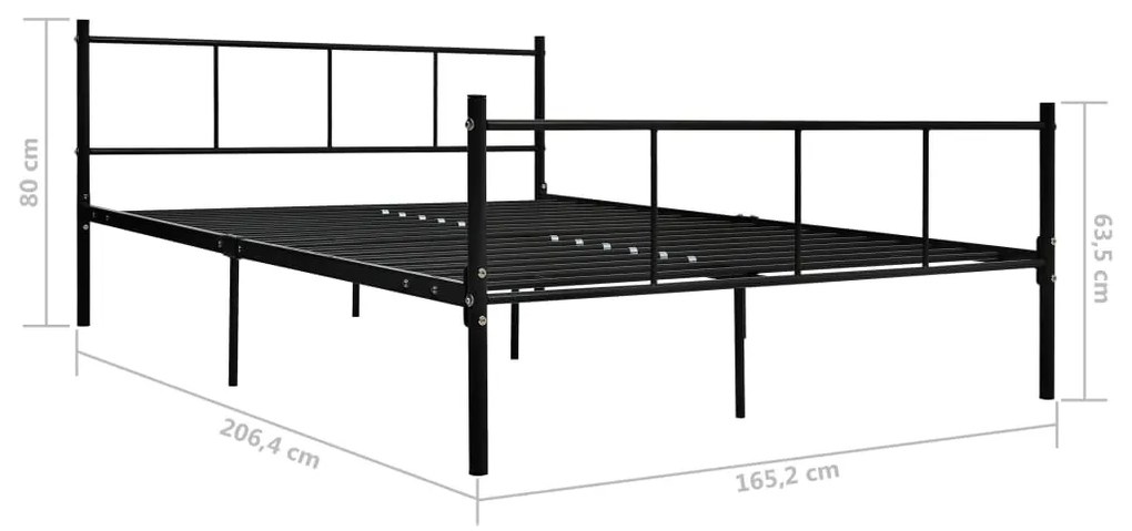 Rám postele černý kov 160 x 200 cm,  284640