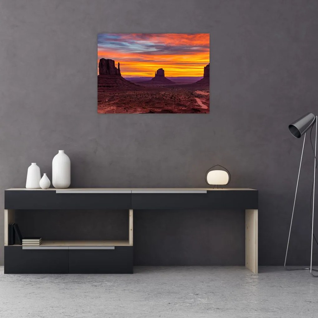 Skleněný obraz - Monument Valley v Arizoně (70x50 cm)