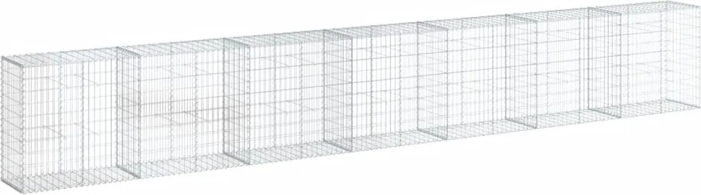 Gabionový koš s víkem 700 x 50 x 100 cm pozinkované železo 3295148