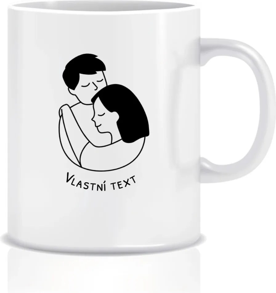 Personalizovaný klasický bílý hrníček 300 ml - pár v objetí