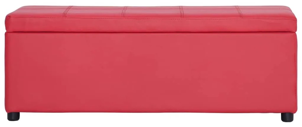 Lavice s úložným prostorem 116 cm červená umělá kůže 281314