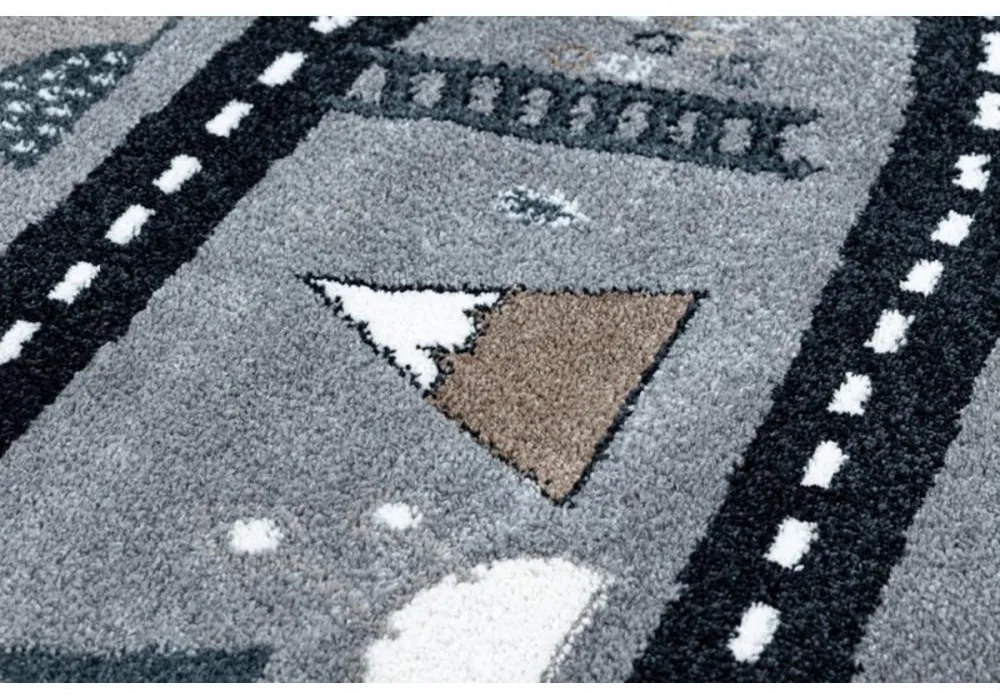 Dětský kusový koberec Cesta z města šedý 140x190cm