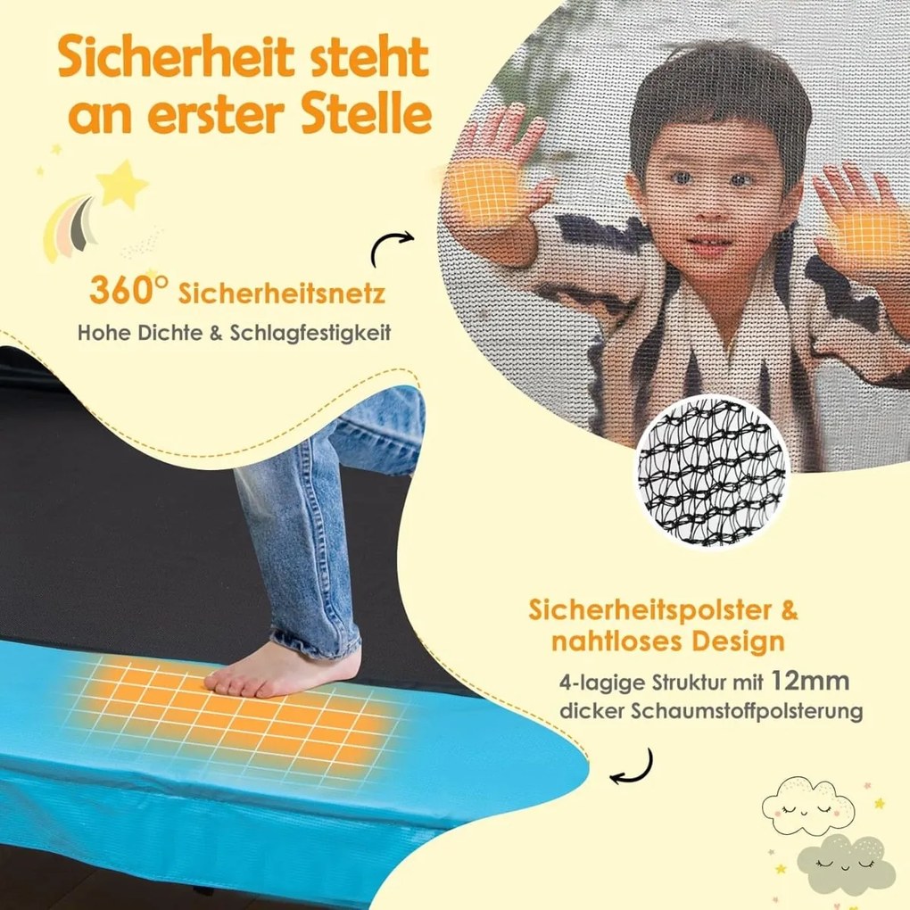Costway 3-in-1 Dětská trampolína s houpačkou a horizontální tyčí