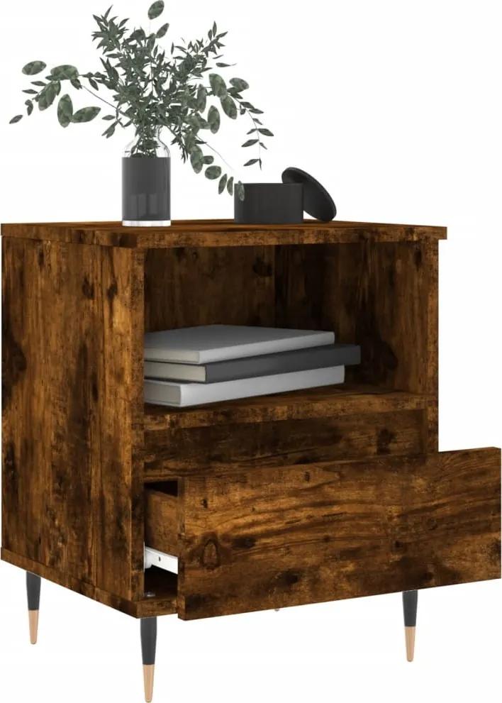 vidaXL Noční stolek 40 x 35 x 50 cm kompozitní dřevo [830614] Barva: hnědý dub