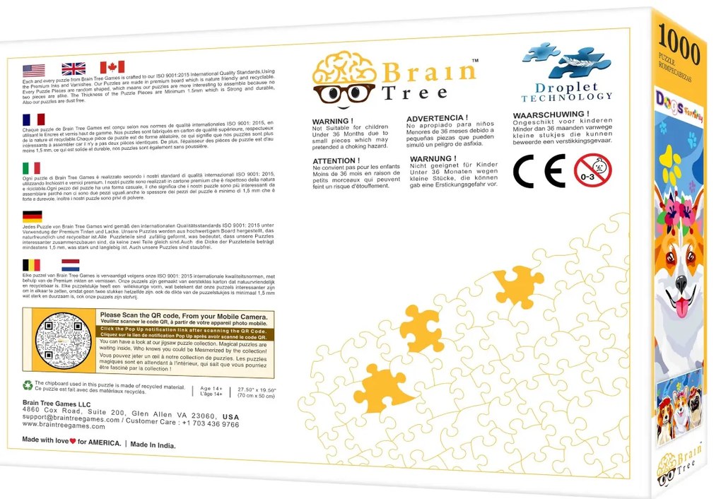 Brain Tree Puzzle Psí rodinka 1000 dílků