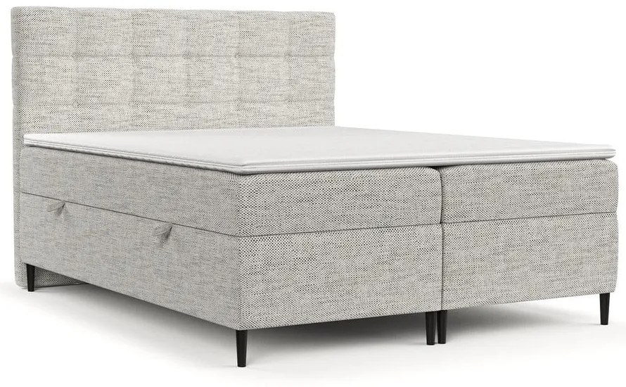Světle šedá boxspring postel s úložným prostorem 160x200 cm Urbaneo – Maison de Rêve