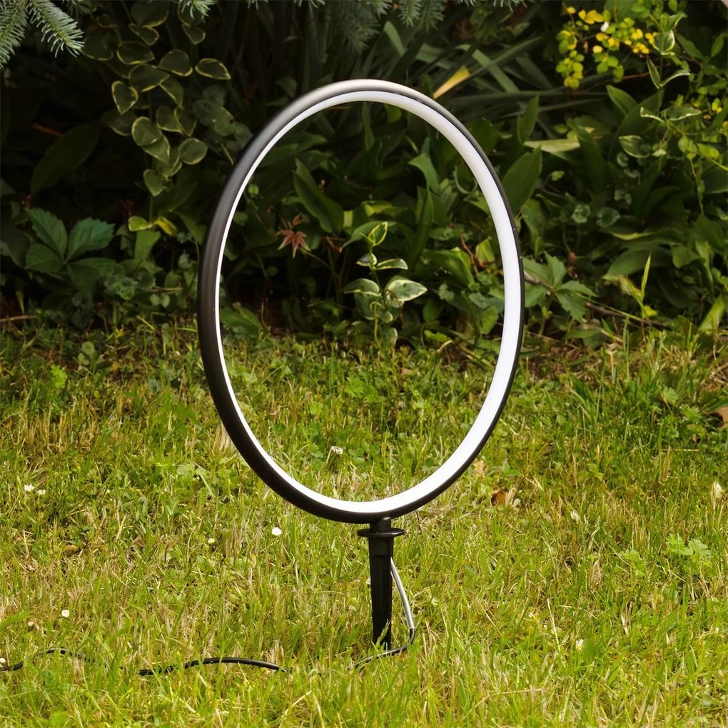 Exteriérové solární zapichovací svítidlo Rings, 2x LED 1,5w, černá