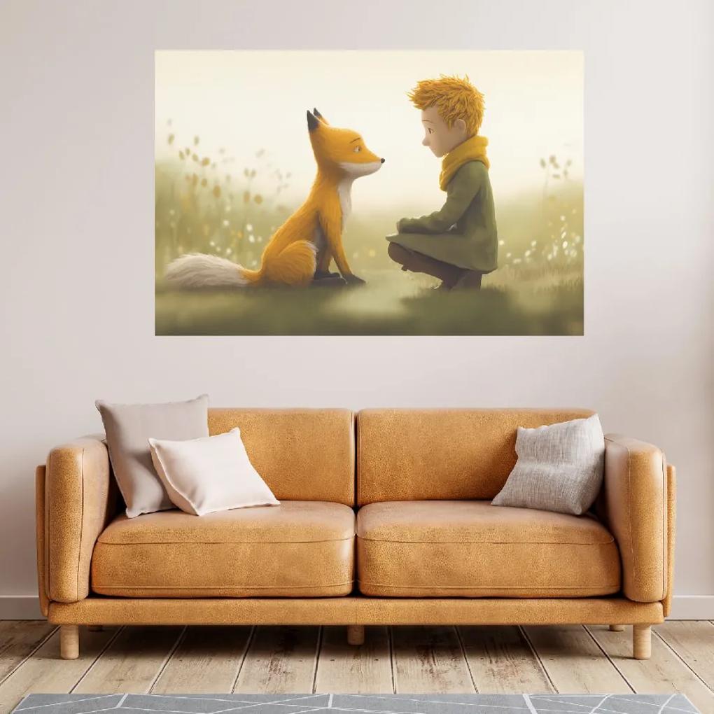 Plakát - Malý princ a liška v hlubokém propojení FeelHappy.cz Velikost plakátu: A3 (29,7 × 42 cm)