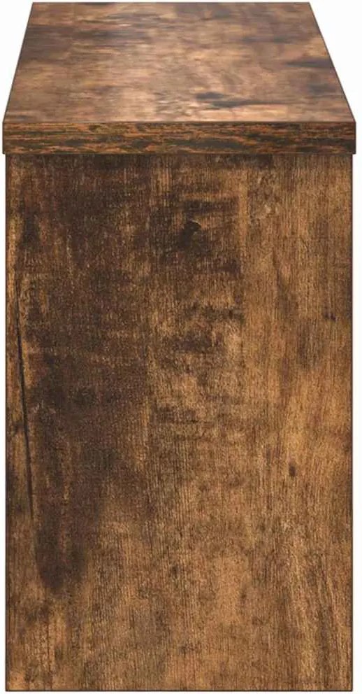 věšák, nástěnný, 3 poličky, háčky, kompozitní dřevo, 26x50x16 cm, kouřový dub, Dekorino TK20260020