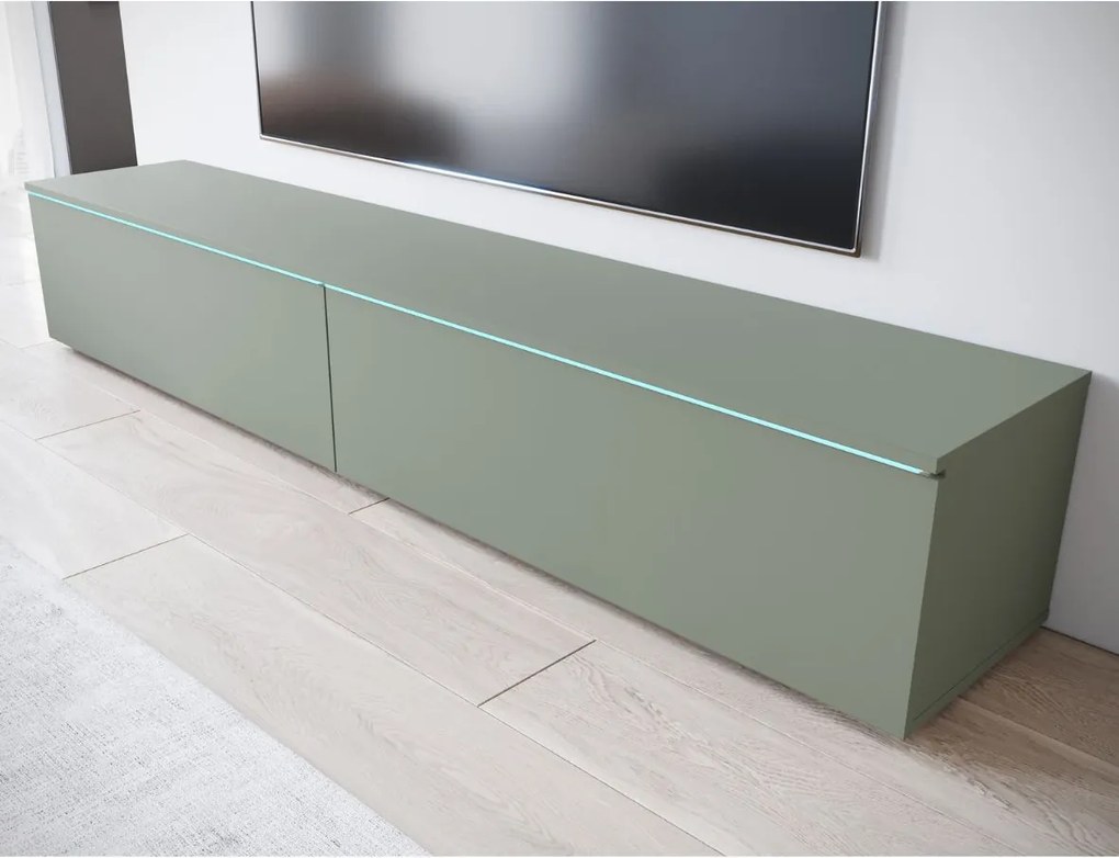 TV stolek LED mlhavě zelená Lowboard 180