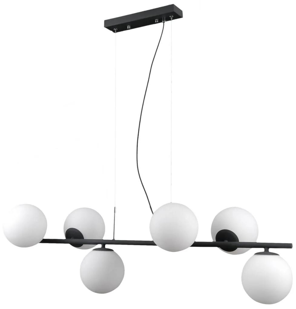 Závěsné LED osvětlení nad jídelní stůl RADDI, 6 x G9, černé Italux Raddi PND-5510-6-BK