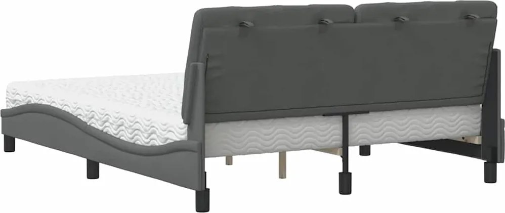 Postel s matrací tmavě šedá 160 x 200 cm textil 3310749
