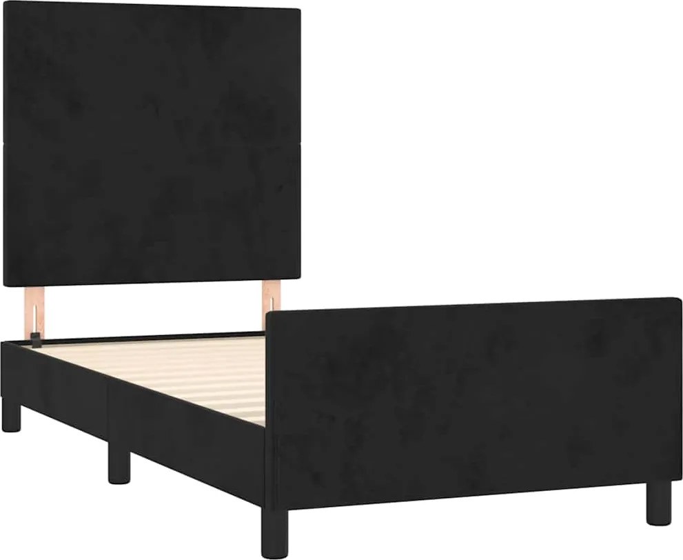 Rám postele s čelem černý 80x200 cm samet 3125601