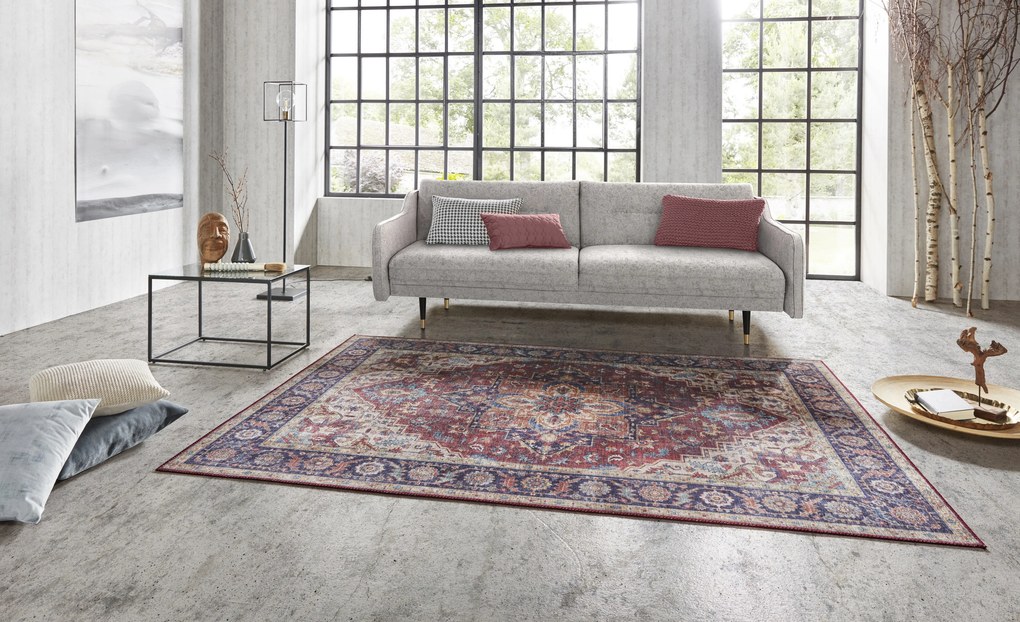 Hanse Home, Kusový koberec Asmar 104000 Plum/Red, 200x290, červená, chodba / předsíň