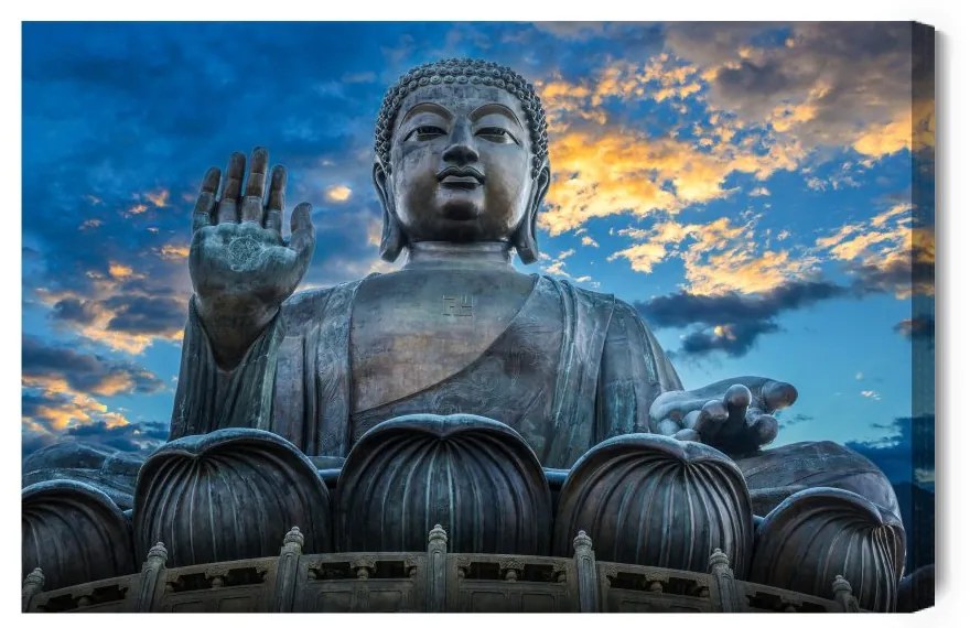 Obraz Socha Buddhy V Klášteře Po Lin Nedostatek Nedostatek Plátno Canvas 30x20