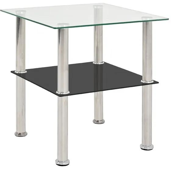 Přístavný stolek Kara, čiré/černé sklo