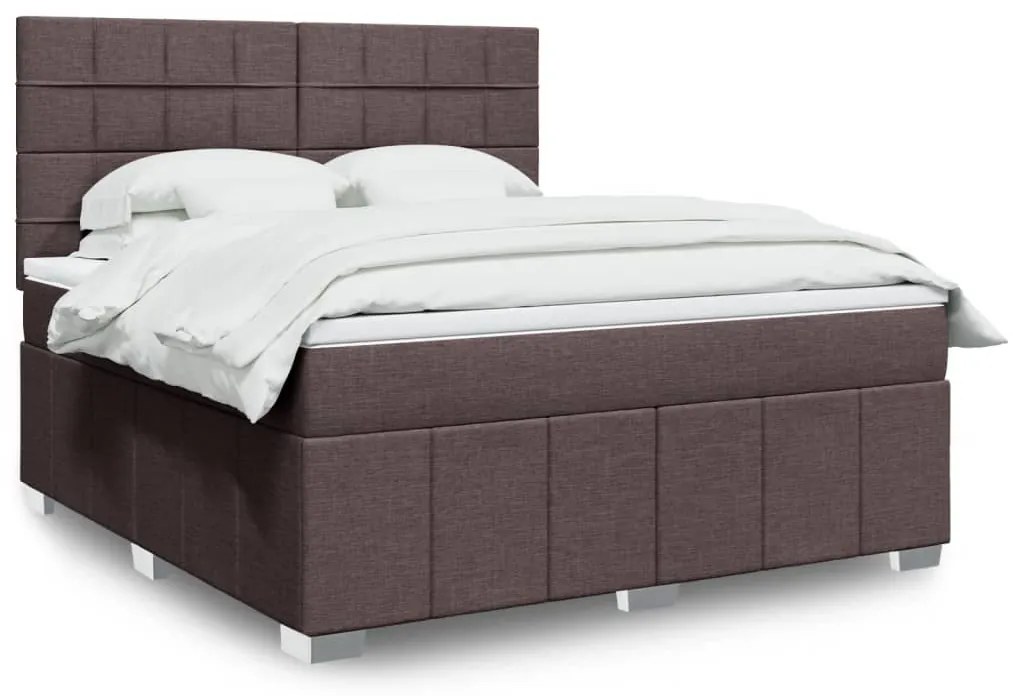 Box spring postel s matrací tmavě hnědá 180x200 cm textil 3291750