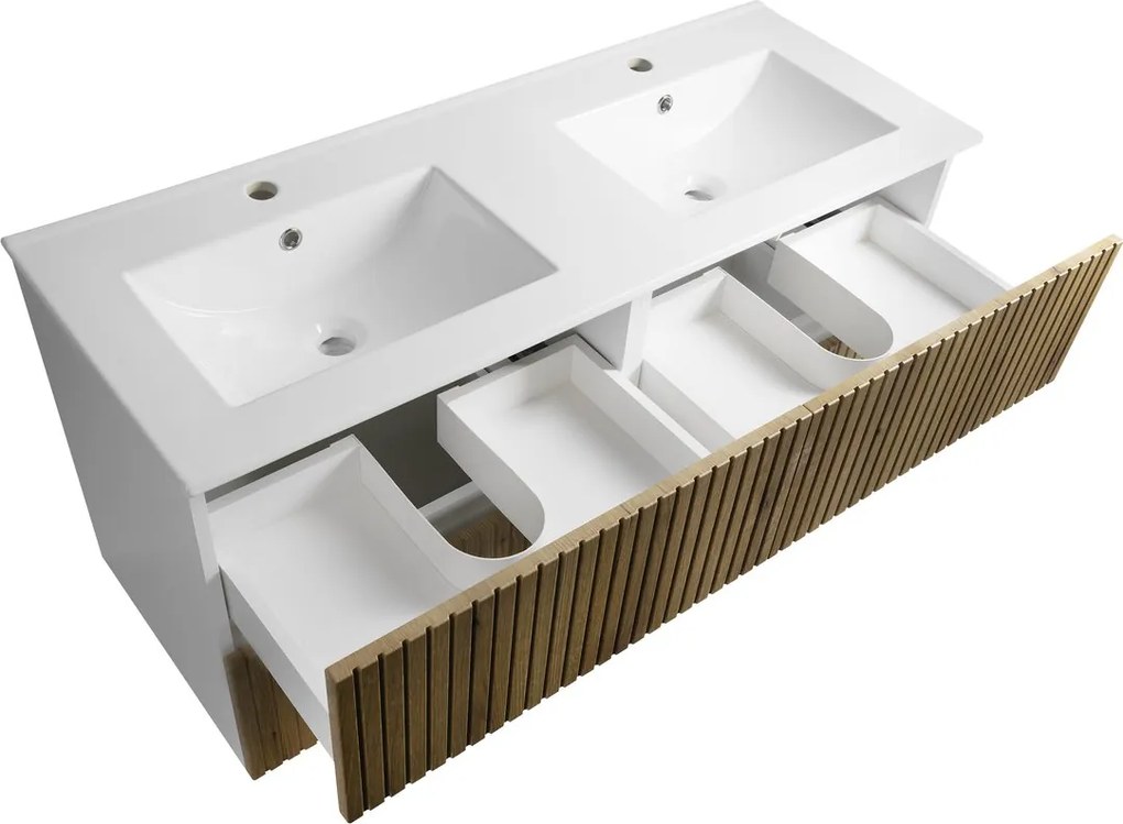Aqualine Aqualine, PANEDA STRIP umyvadlová skříňka 119x55x45,2cm, dub emporio, PN312