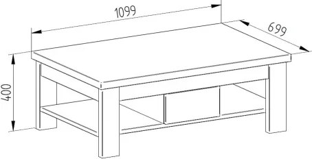 Konferenční stolek Grande, dub artisan/dub ribbeck