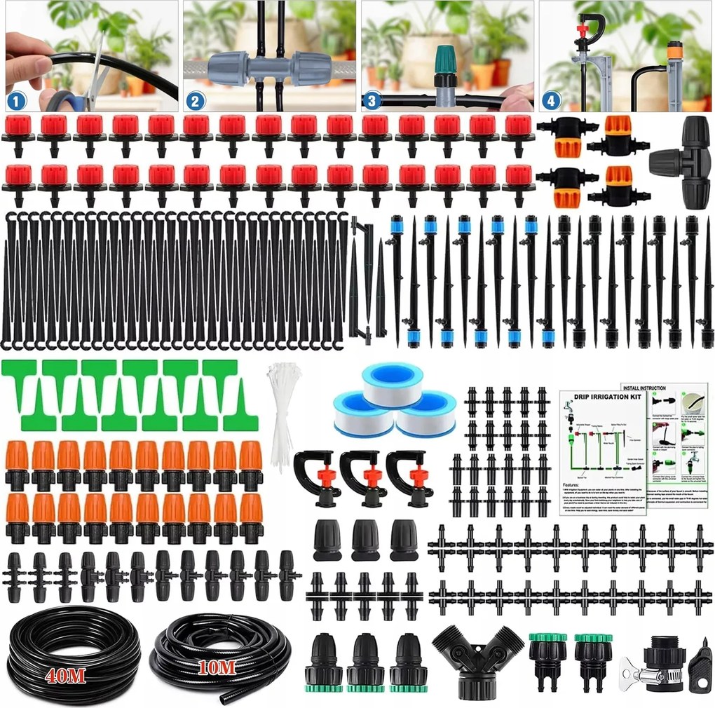 Velké Kapkové Zavlažování Diy Sada 302 El Kapková Závlaha 40 M 10 M