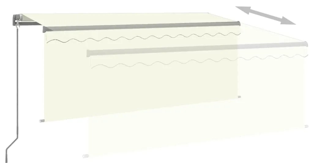 vidaXL Ručně zatahovací markýza s roletou 3 x 2,5 m krémová