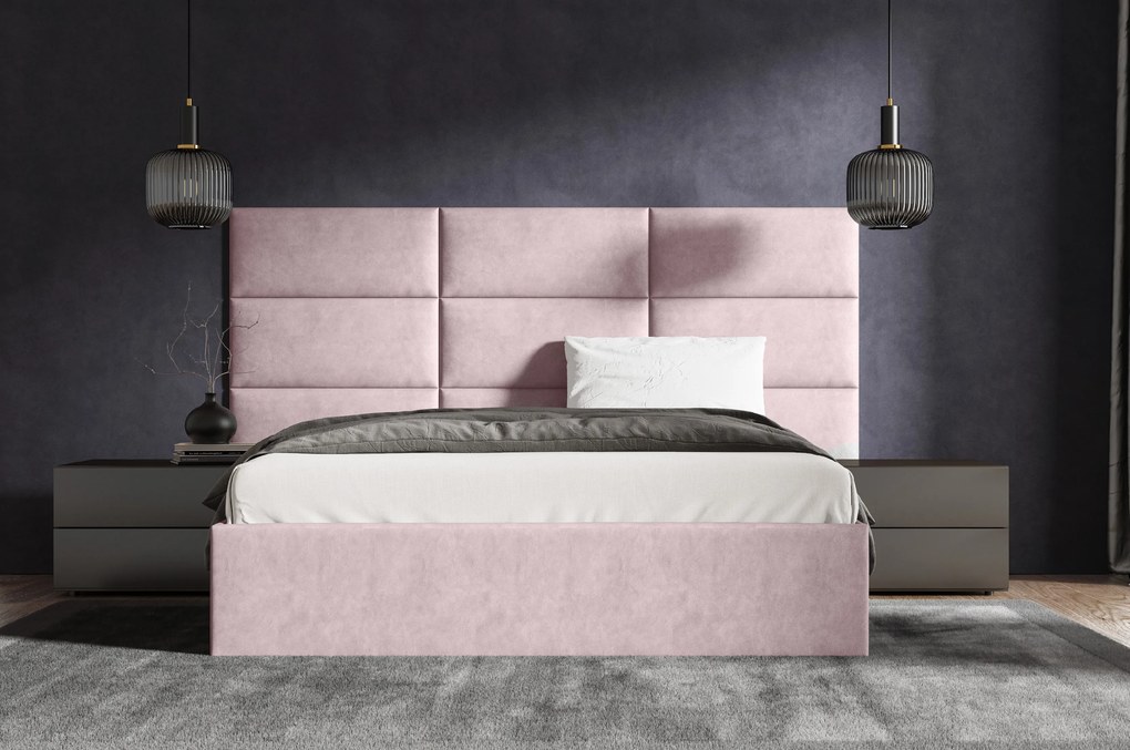 Eka Čalouněná postel Lucy 2 - 160x200 cm Barva látky Trinity: (2310) Růžová, Úložný prostor: Bez úložného prostoru
