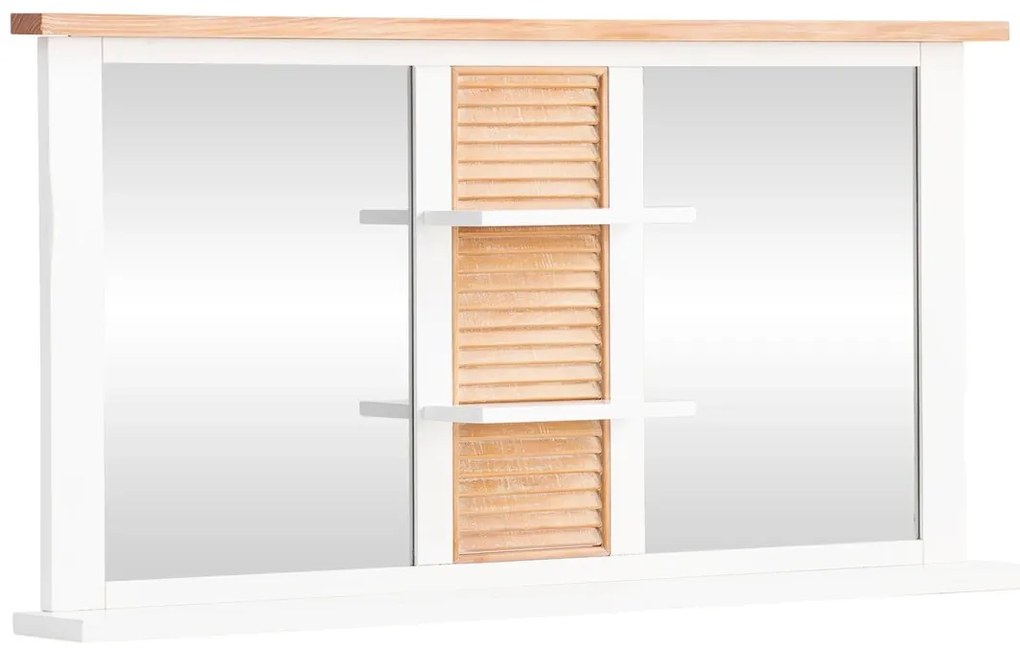 furniture-nabytek.cz - 2dílná koupelnová sada Caprino, masivní borovice/MDF, lakovaná, bílá/hnědá