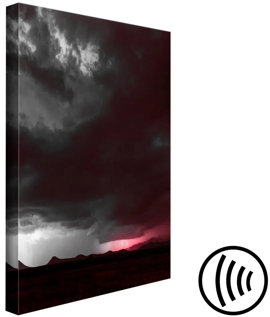 Obraz Krajina v ohni bouře (1-dílný) - temné mraky zakrývající nebe