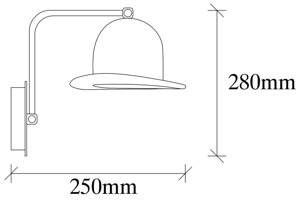 Nástěnná lampa Sivani Hat černá