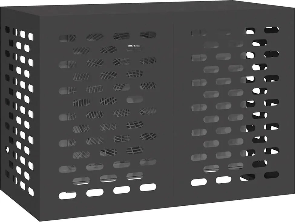 vidaXL Ochrana klimatizace Stříbrná 100 x 50 x 70 cm Pozinkovaná ocel [865902] Barva: Černá