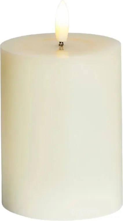 LED svíčka na baterie vosková Sille Ivory, Ø 7,5 × 10 cm, bílá, 2× AA
