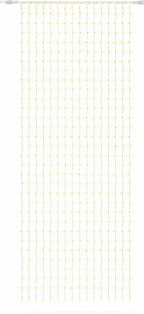 Easy Fix LED světelný závěs interiér, 100 × 500 cm, teple bílá, 500 diod, 10 pramenů, čirý kabel, IP20, prodlužovací