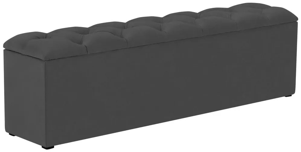 Tmavě šedý otoman k posteli s úložným prostorem Kooko Home Manna, 47 x 180 cm