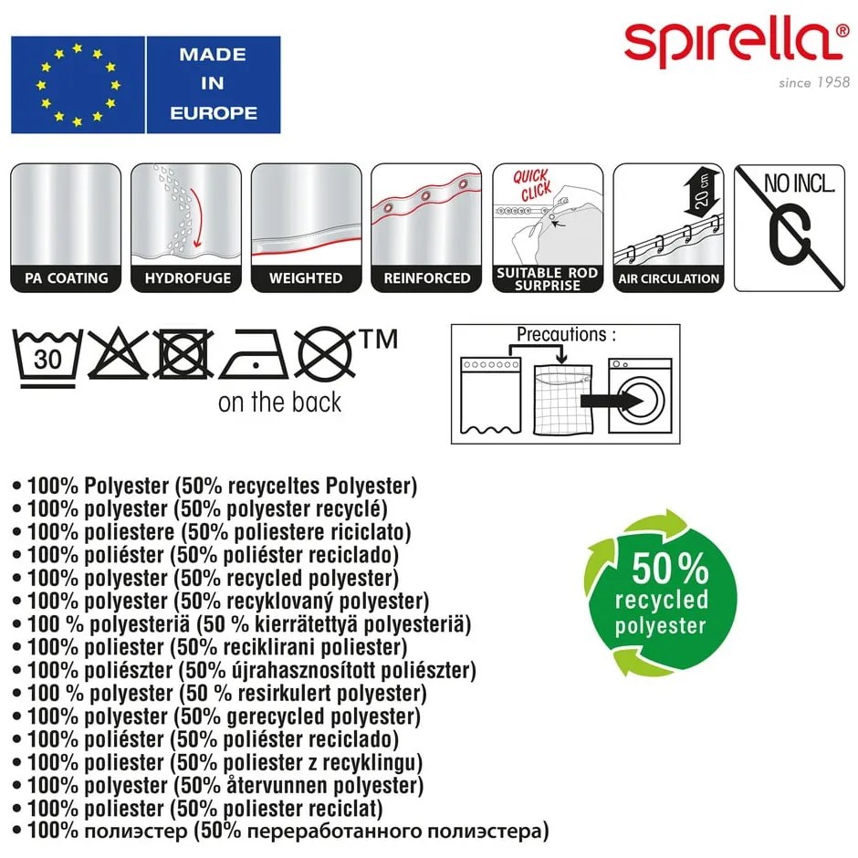 Sprchový závěs 180x200 cm Dolly – Spirella