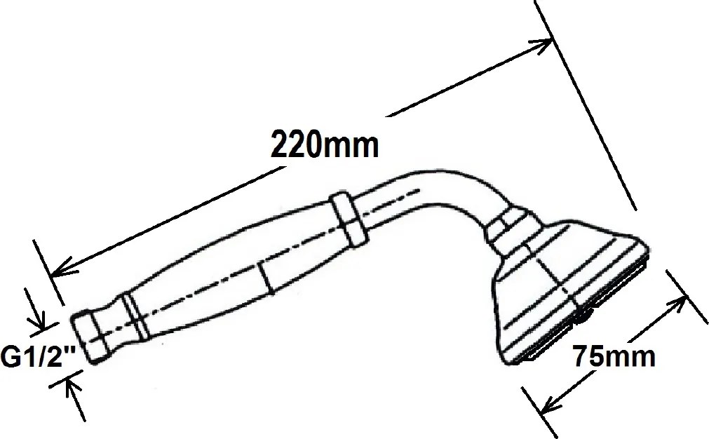 SAPHO EPOCA retro ruční sprcha, 220mm, mosaz/zlato DOC105