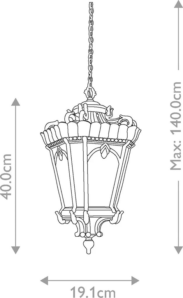 Elstead TOURNAI M venkovní rustikální lustr 40 cm IP44 1xE27