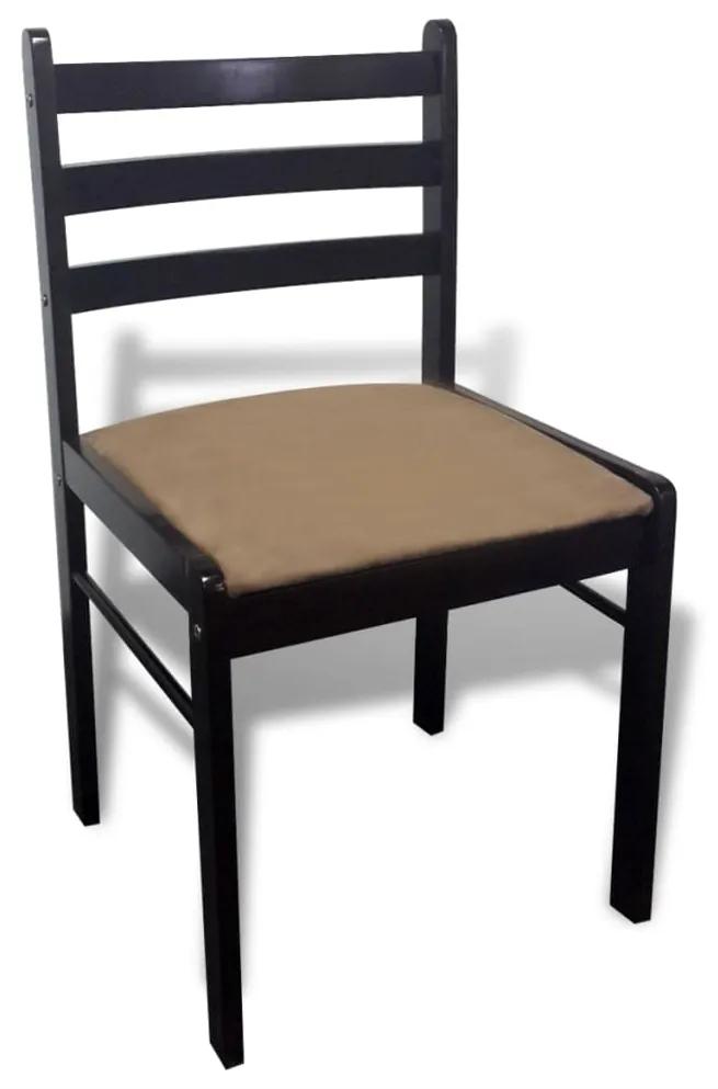 Jídelní židle 6 ks hnědé masivní dřevo a samet,  272091