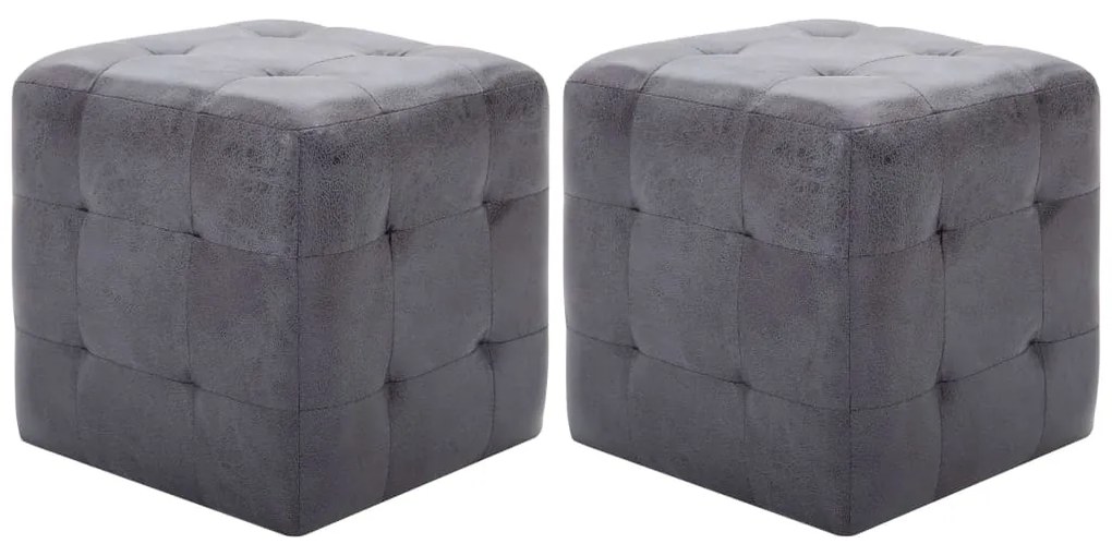 Noční stolky 2 ks šedé 30 x 30 x 30 cm umělá broušená kůže 249015