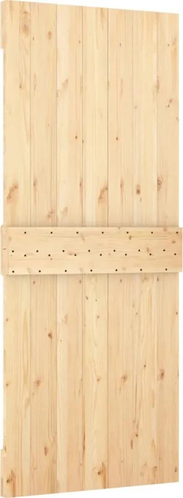 vidaXL Posuvné dveře s kováním 85 x 210 cm masivní borové dřevo [3203083]