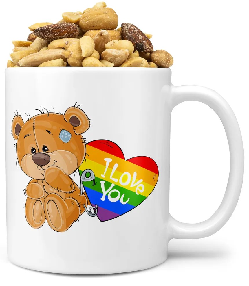 Hrnek LGBT I love you (Náplň hrníčku: Směs slaných oříšků)