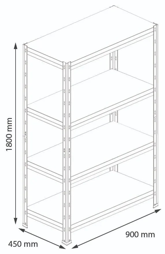 Régal RIVET PACK 180x90x45cm s 10 kartonových krabic