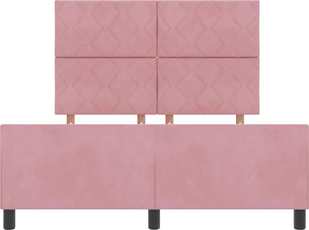 Postel s boxspringem s čelo Růžová 160 x 200 cm samet 3345022