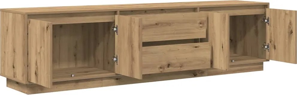 TV skříňka s LED osvětlením dub artisan 193,5x41x50 cm 3328443