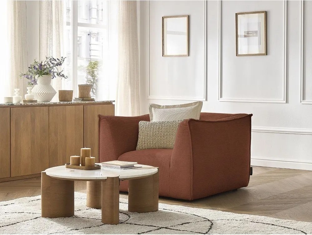 Oranžové manšestrové křeslo Giorgia – Bobochic Paris