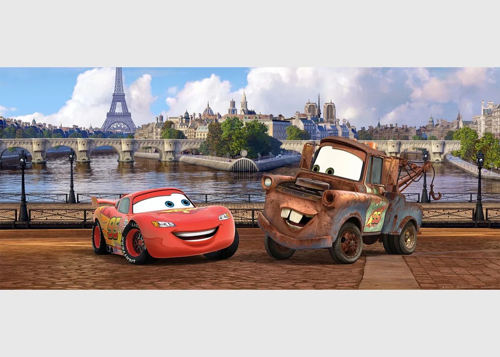 Dětská vliesová fototapeta na zed' Auta v Paříži, Disney | 202 x 90 cm | DFTDNH 5303