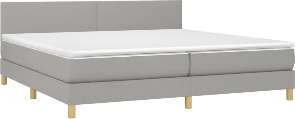 Box spring postel s matrací světle šedá 200 x 200 cm textil 3140481